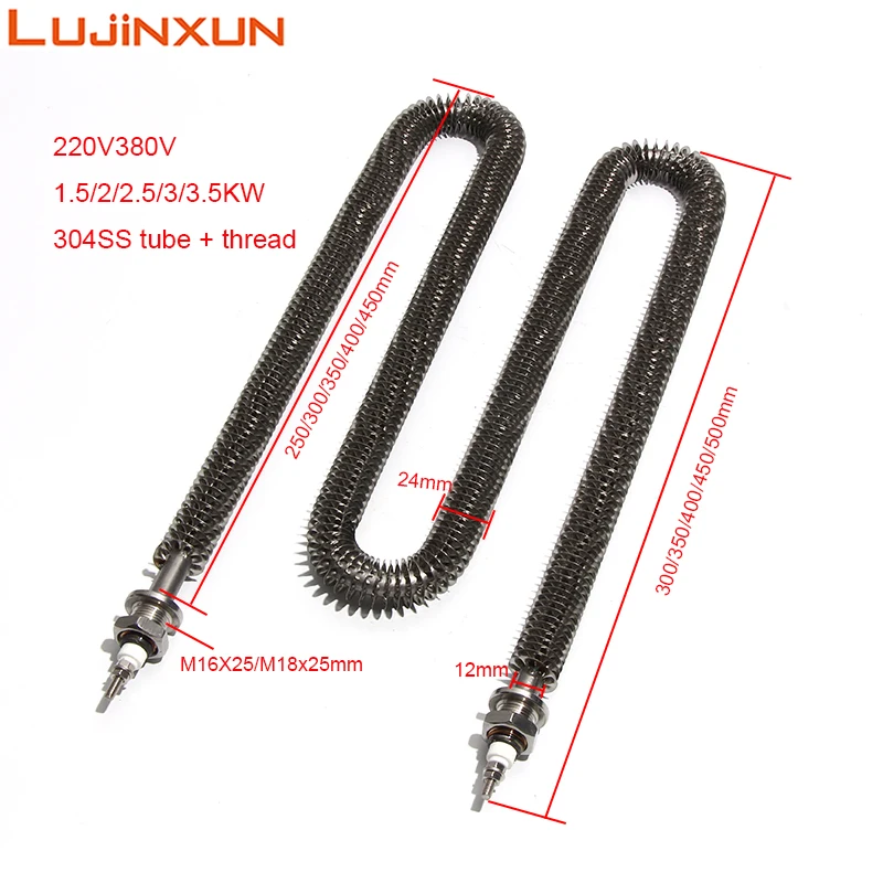 Ljxh 304sus Finned Tubular Heater Element W Type M18x25mm Connection ...