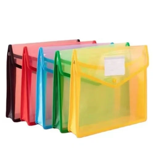 Office Home School Plastic File Folders Snap Button Expandable Envelope ...