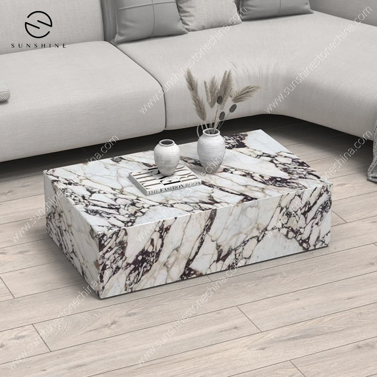 Calacata Viola Marble Stone Cuboid Floor Free Stand Tall Plinth Display ...