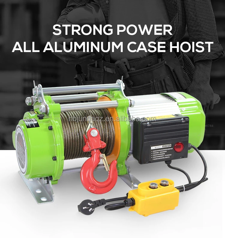 220v Mini Motor Lift Hoist Electric Powered High Speed Winch For High ...
