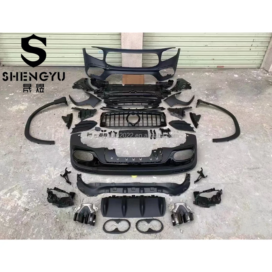 Body Kit Include Front Bumper Assembly Rear Lip Exhaust For Mercedes ...