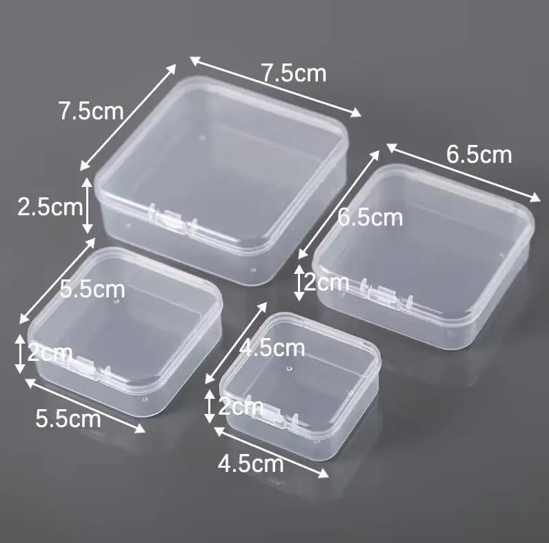 Custom Square Empty Mini Clear Plastic Organizer Storage Box Containers ...