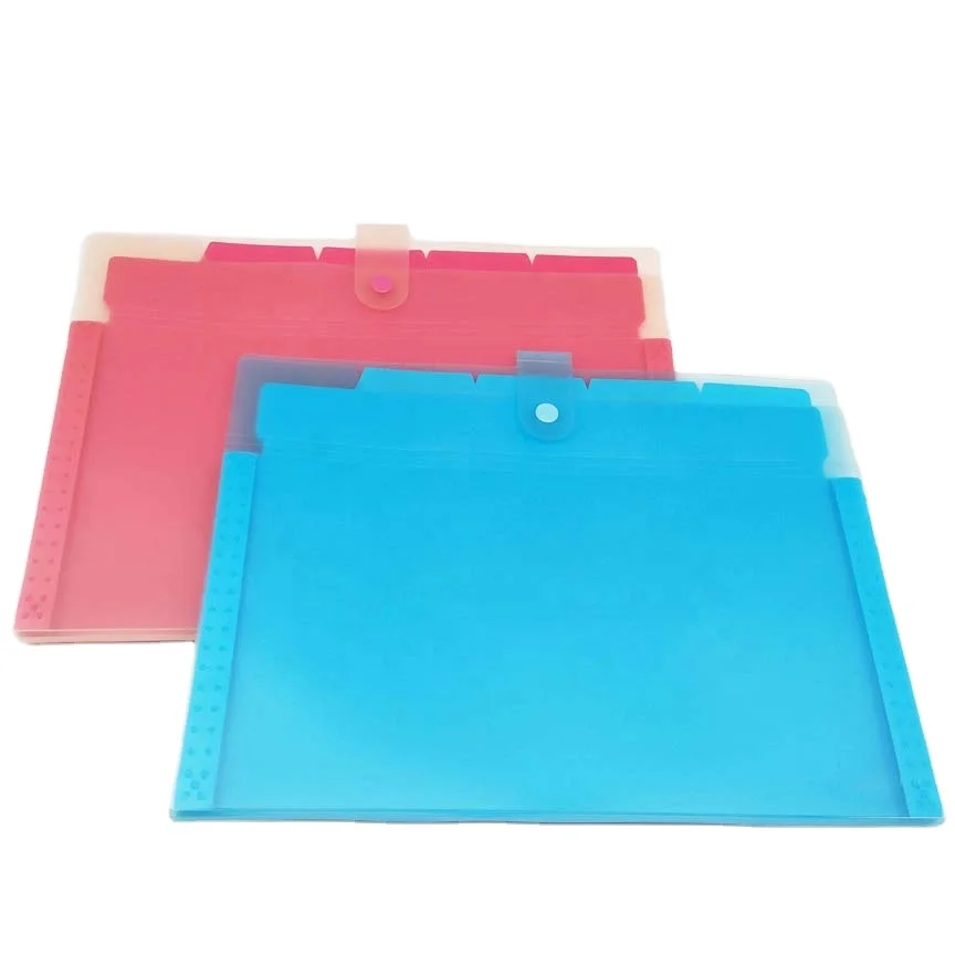 A4 Size Pp Plastic Expanding Hard Cover Button Clear Document Bag ...