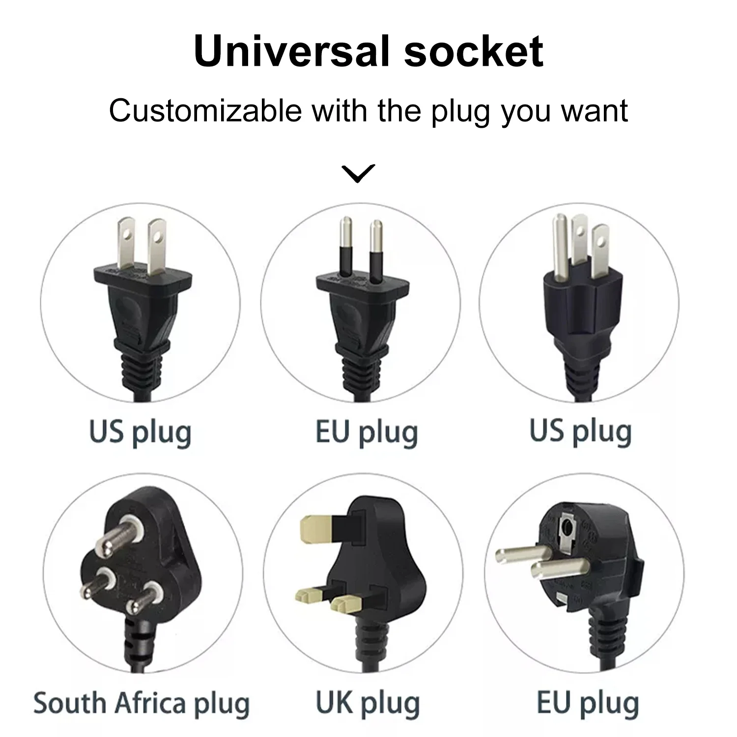 Individual Switch Universal Standard Outlets Power Strip Multi Plug 4 ...