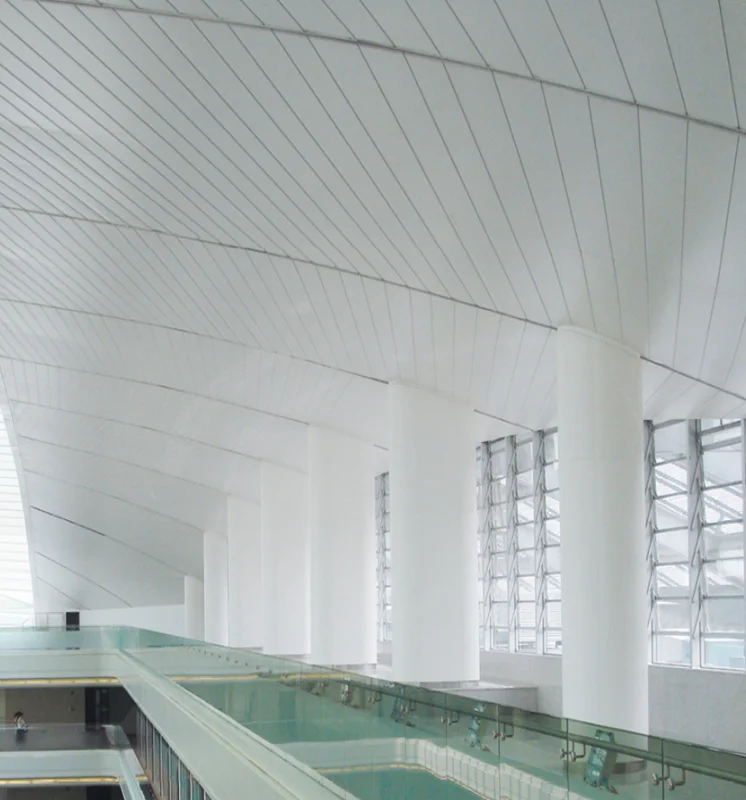 Indoor Decoration Suspended Metal Slat Ceiling Linear Stretch Ceiling ...