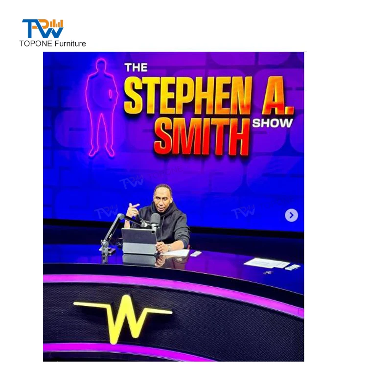 Alibaba.com: Modern Design TV News Desk, Curved Broadcast Table, Black ...