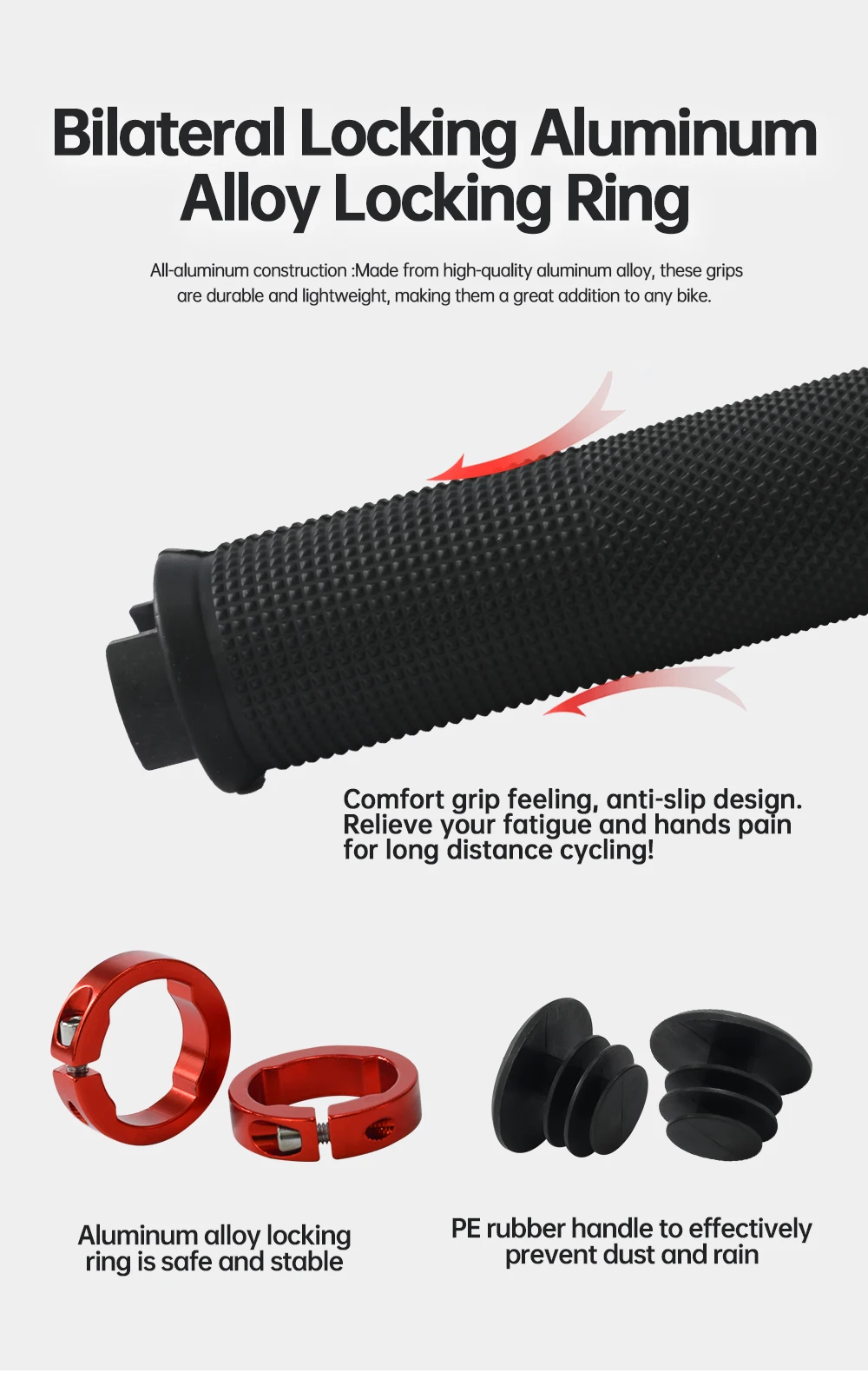 Tpr Rubber Straight Handle Sleeve Black / Blue / Orange /red /sliver ...