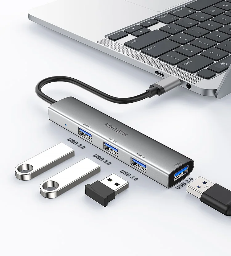 RSHTECH USB 3.0 4 IN 1 HUB - 5gbps High Speed Data Transfer