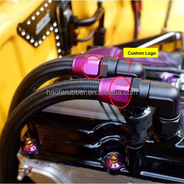 Racing Parts Blue Black Braided Hose Engine Oil Exhaust Hose Set With ...