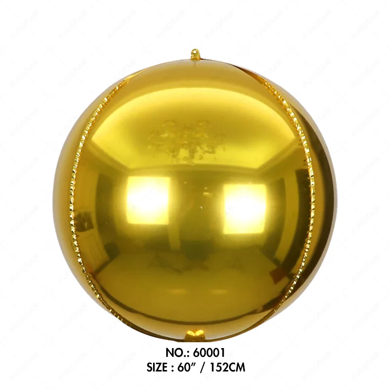 60 Inch Big 4d Metal Helium Nylar Foil Ballons Silver Round Balloons ...