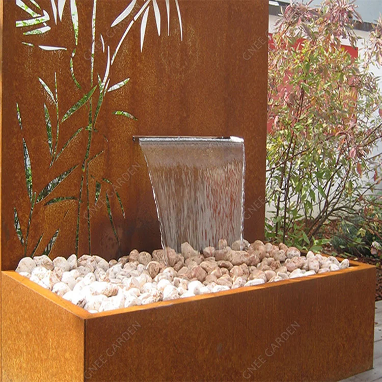 Seamless Integration: Corten Water Feature Blends with Natural Surroundings