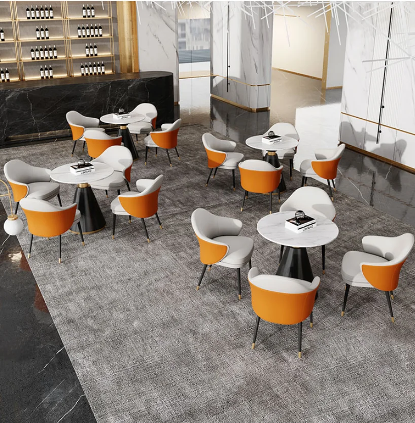 Modern Business Negotiation Round Table And Chair Ceramic Coffee Shop ...