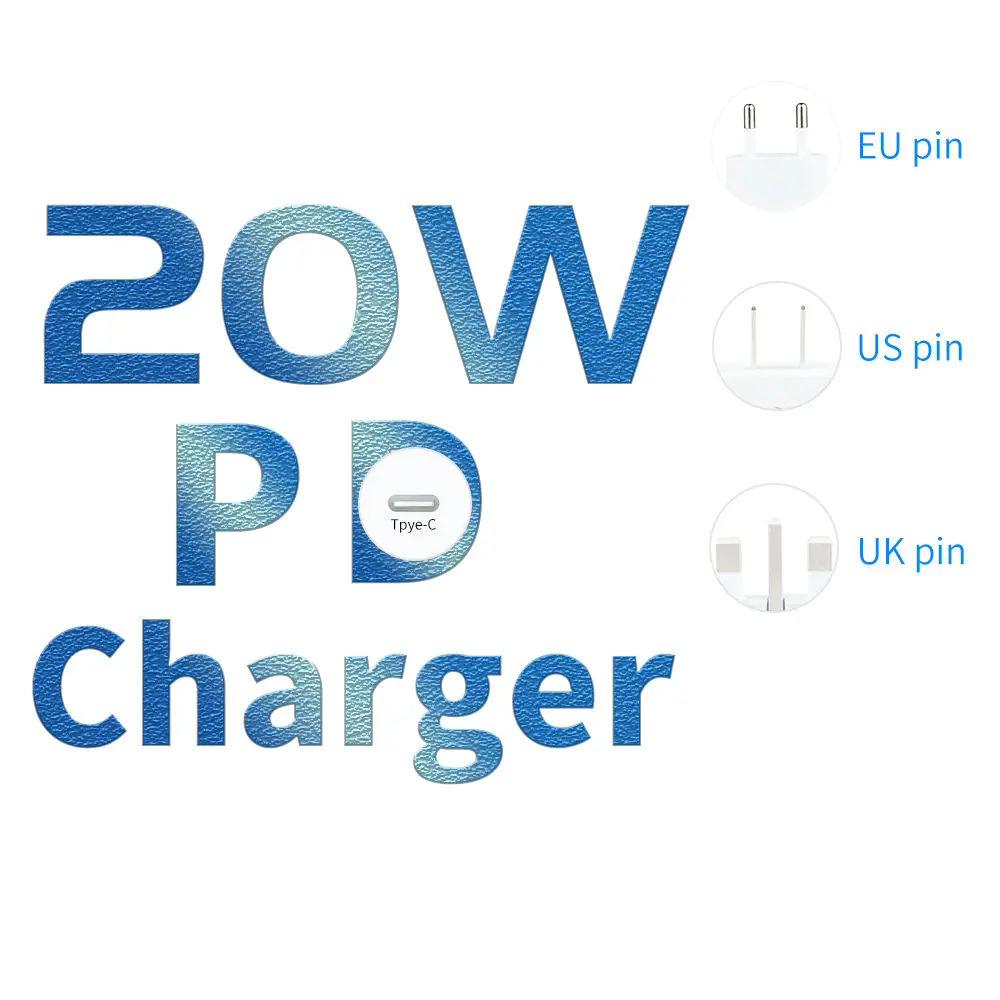 Support Customized Logo Type C Pd 20W Fast Charger for iPhone 11 12 13 ...