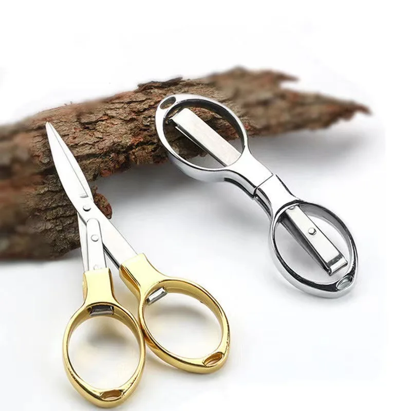 Stainless Steel Scissors Folding Mini Scissor Portable Keychain ...