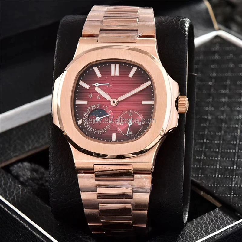 Luxury Pp Watch 5712 Black Dial Automatic Mechanical Men's Watch Silver ...