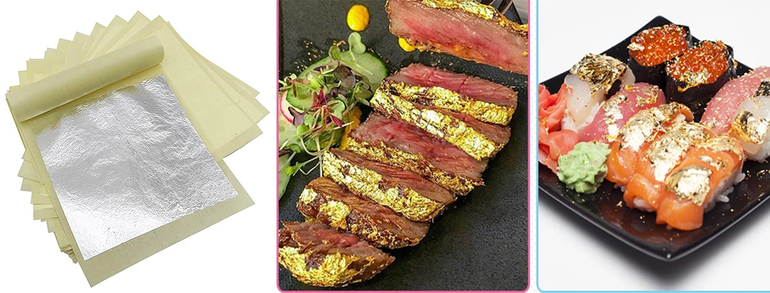 High Quality 11*11cm 500 Sheets 99% Pure Silver Metal Leaf for Food ...