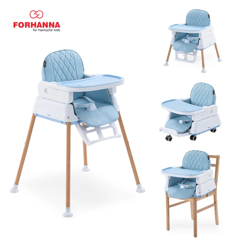 Multifunctional 5-in-1 Children Plastic High Chair With Wheels Baby ...