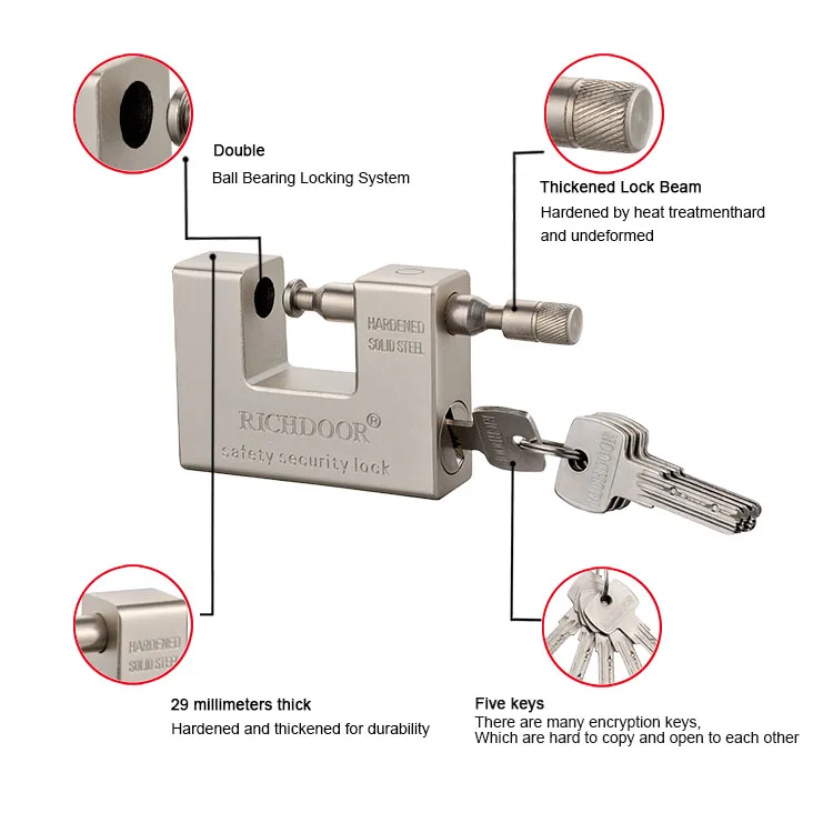 RICHDOOR Heavy Duty Padlocks - Secure Your Assets
