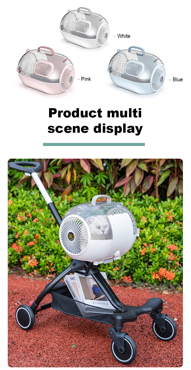 Outdoor Travel Walk Carrier Cat Pet Cart Portable Pet Hand Trolley ...