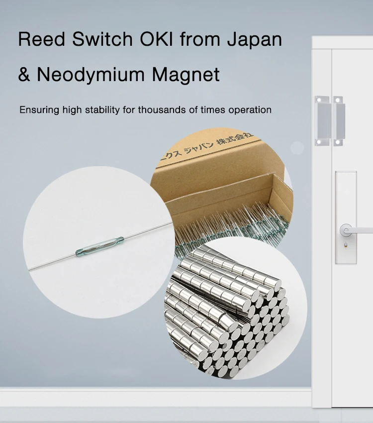 Surface Mounted Magnetic Door Switch - Reliable Alarm Sensor