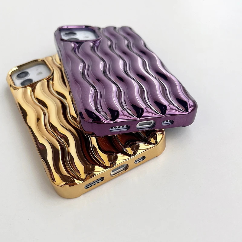 Wave Pattern Most Loved Style for iphone 15 14 Pro Plated Phone case ...