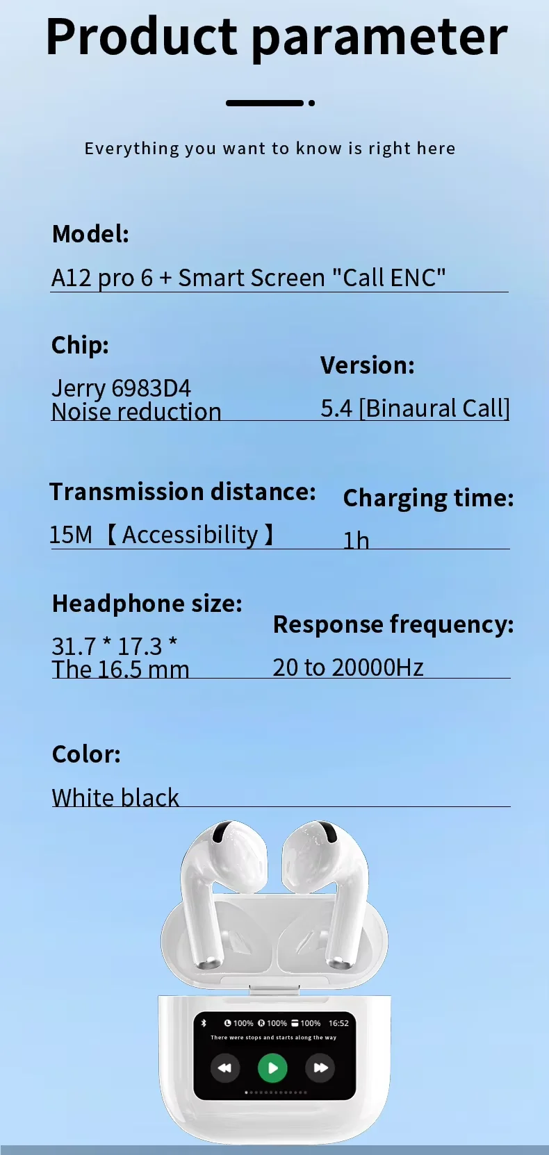 2025 Hot A12 Pro ENC Earphone TWS Wireless Earbuds With Touch Control ...