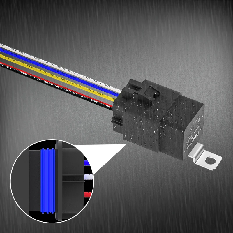 DaierTek 12V Waterproof Relay Kit with Harness - 40 AMP SPDT, Ideal for ...