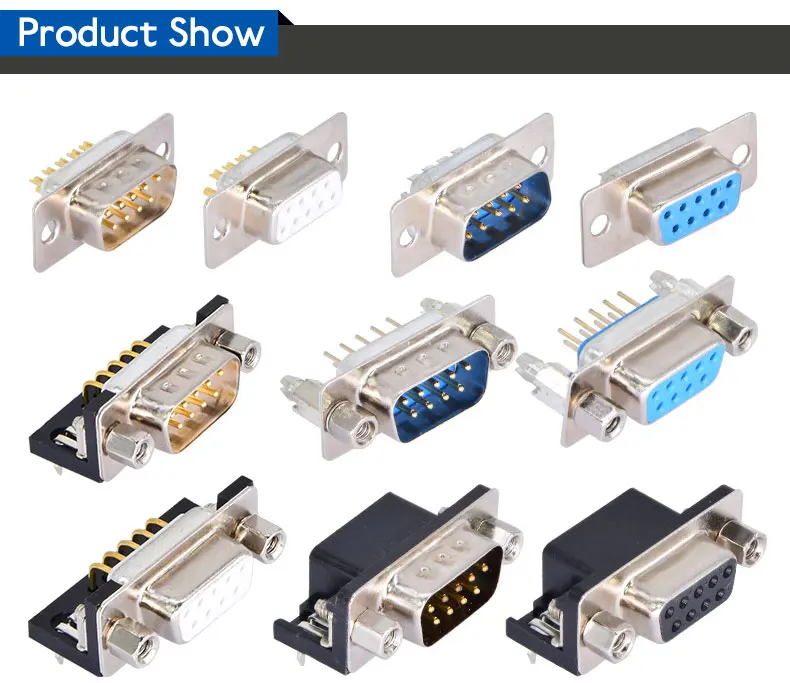 D-SUB Connectors - Reliable PCB Solder/screw Gold-plated