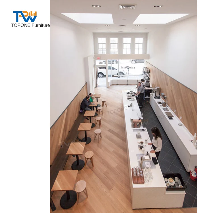 Modern Bubble Tea Shop Counter Design Display Stone Dessert Bar Counter ...