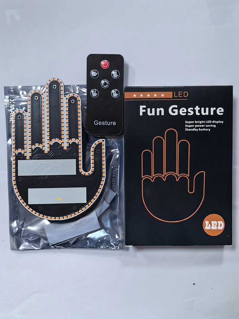 Middle Finger Car Gesture Light Rear Windshield Window Warning Lights ...