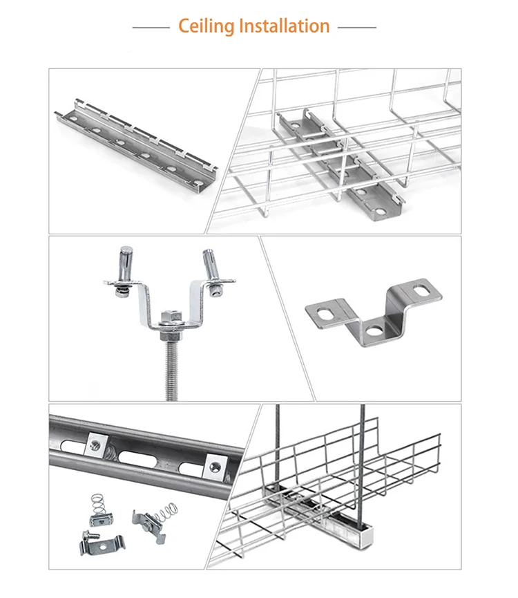 Galvanized Grid Bridge Cable Trough Cable Rack Open Hollow Steel Mesh ...
