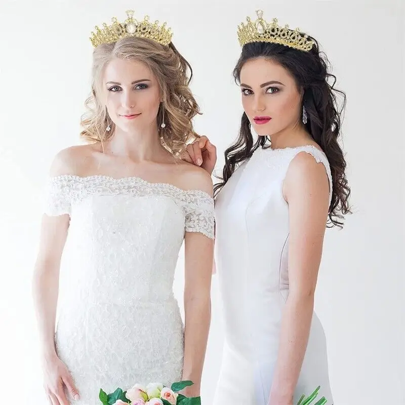 Princess Tiara & Crystal Crown For Women - Rhinestone Metal Headband ...