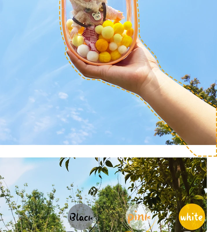 15cm 17cm Doll Bag Clear Display Figure Bag With Keychain Blind Bag PVC ...