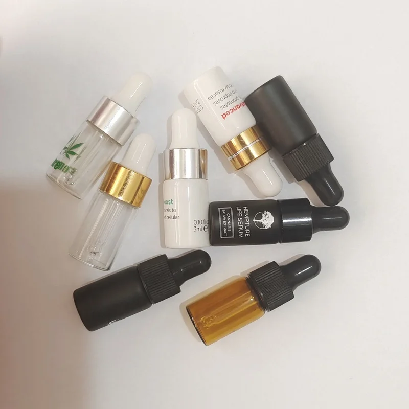 1ml 2ml 3ml 5ml Empty Cosmetic Sample Vial Clear White Black Mini Glass ...