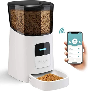 Petdom Pet 6l Smart Cat Feeder Wifi Mobile Phone App Remote Control Dog Food Dispenser Microchip ...