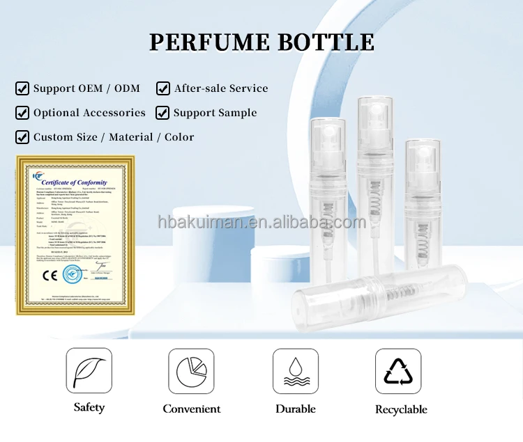 2ml 3ml 4ml 5ml Empty Snap Mini clear Thin Refillable Spray Bottles ...