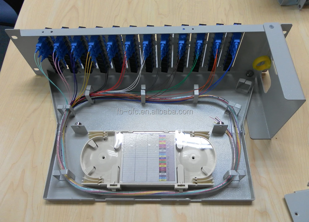 19-inch Rack Mount ODF Cabinet 24/48/96 Port Fiber Optic Enclosure with ...