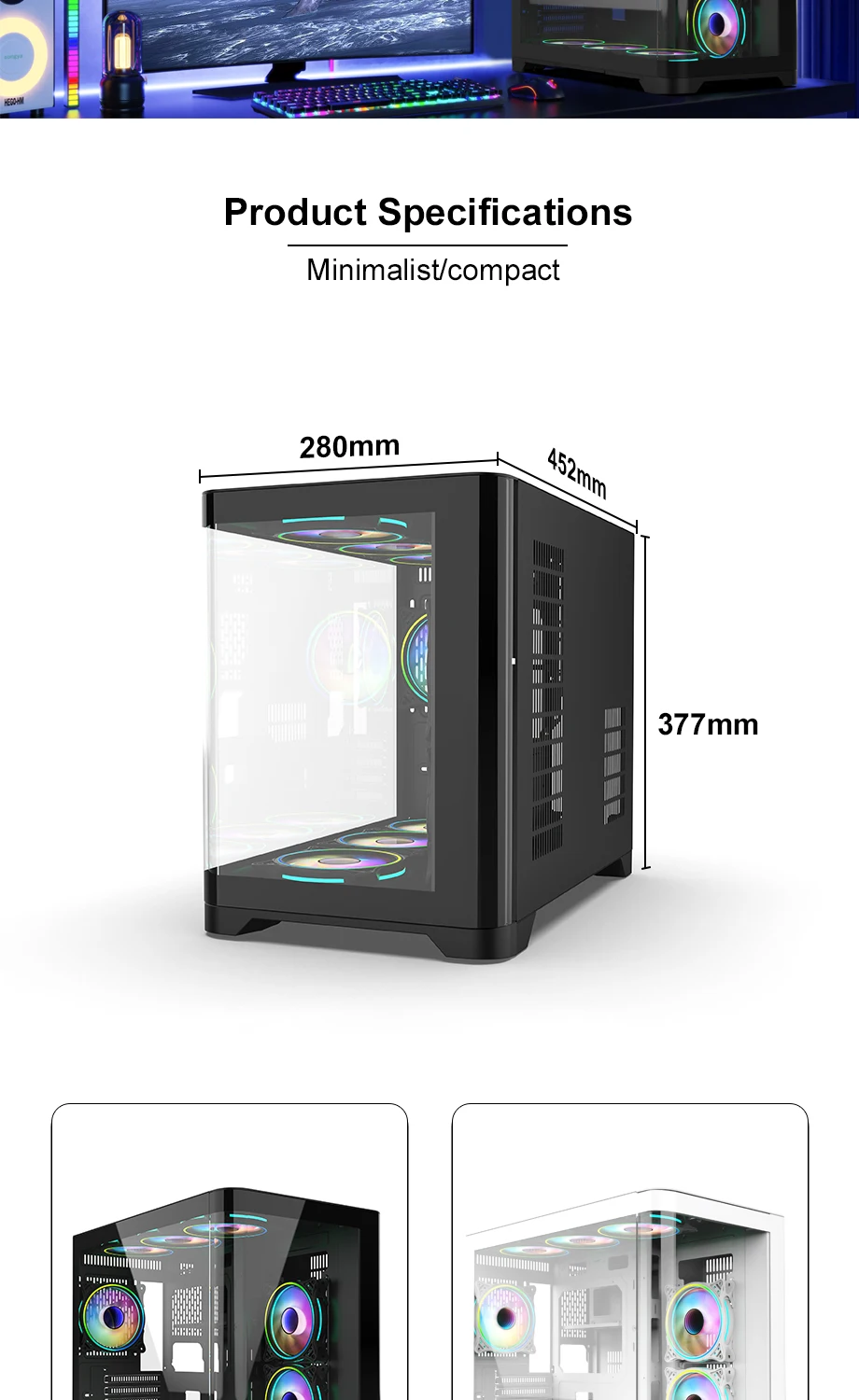 Shop Our Factory Price New Trend PC Case with Curved Glass