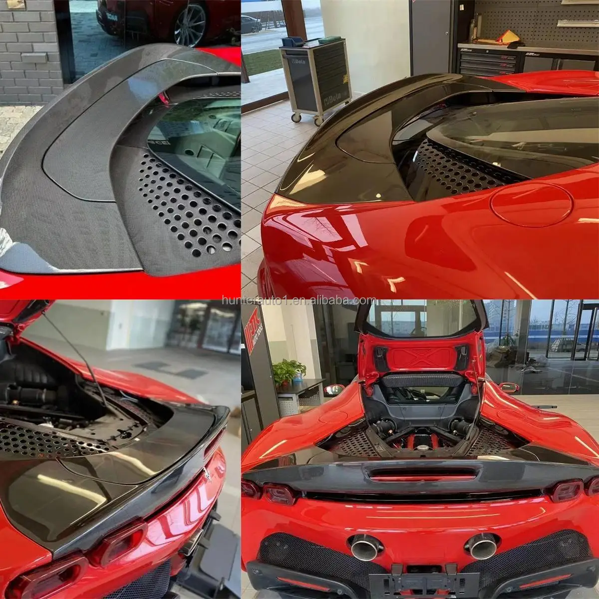 Dry Carbon Fiber Rear Spoiler for Ferrari SF90 - High Performance