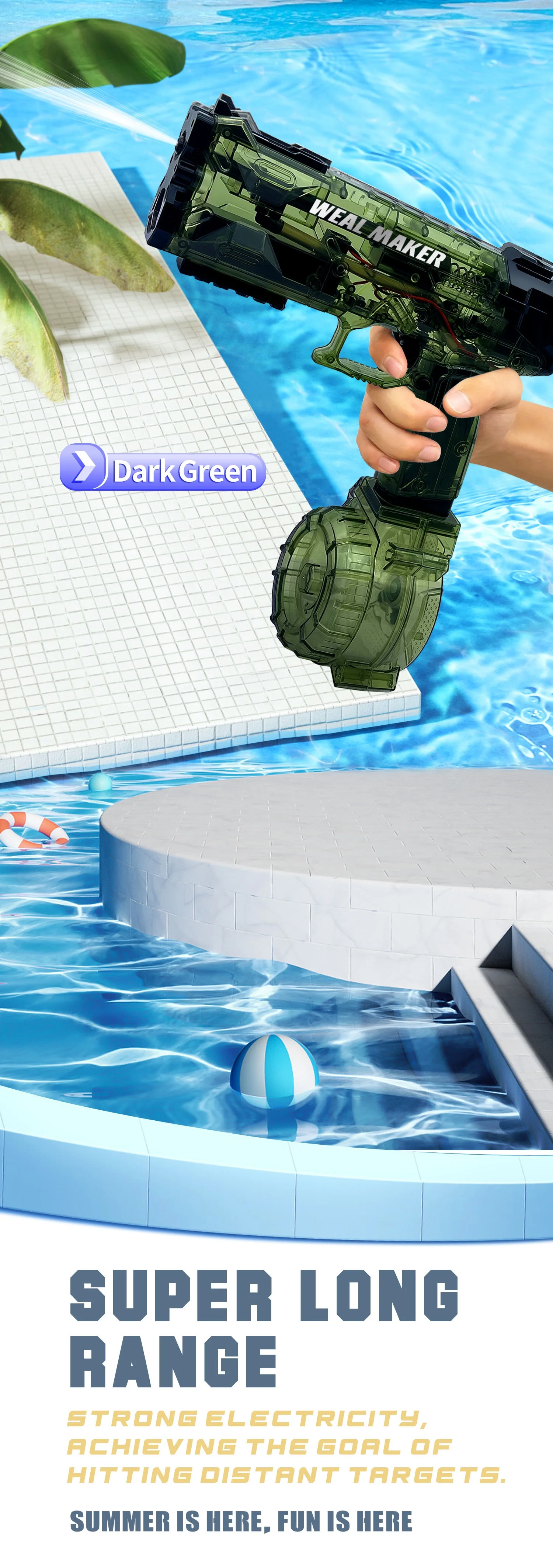 Fully Automatic Continuous Firing Electric Water Gun Summer Children's ...