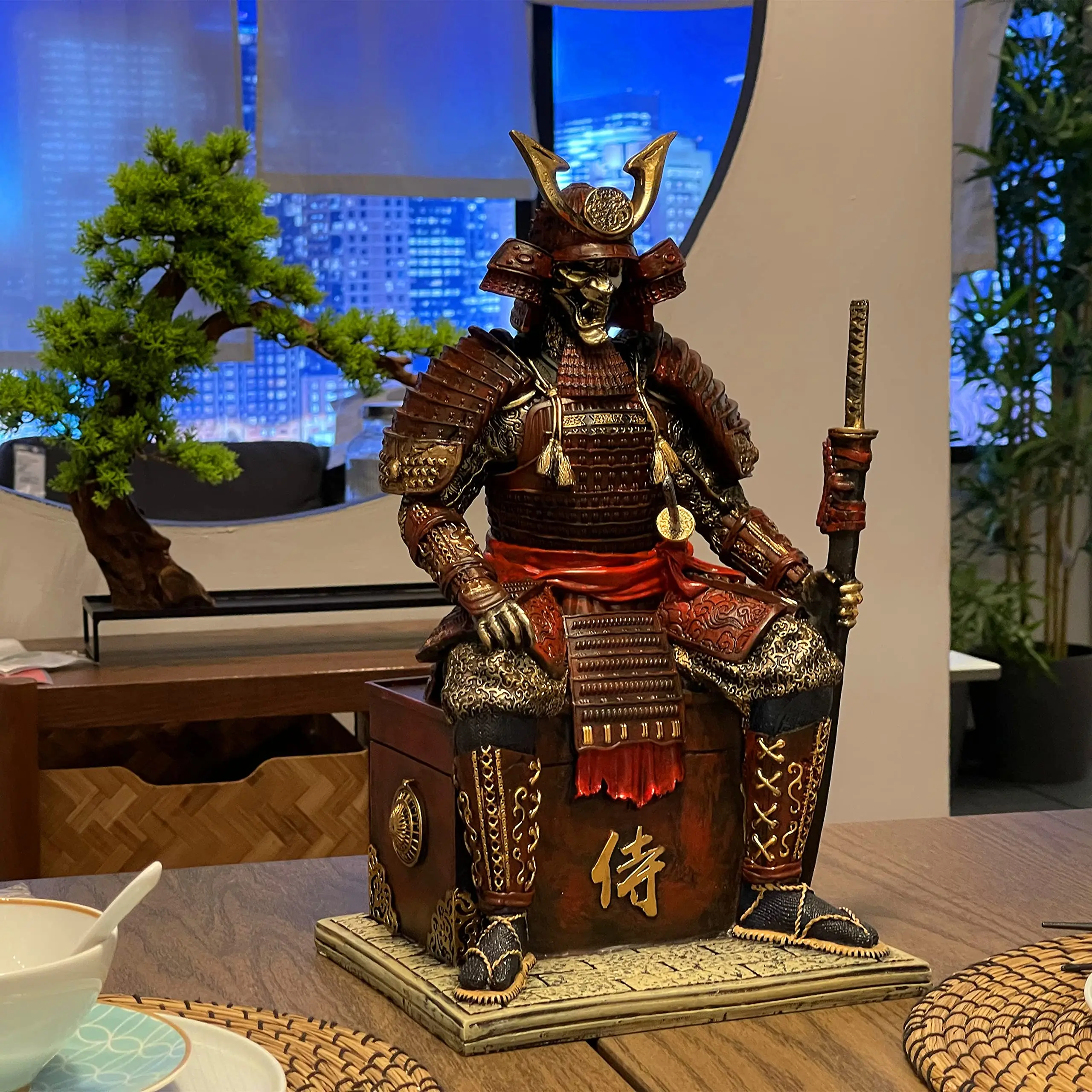 Medieval Ancient Japan Samurai Figure: Undead Warrior Resin Statue ...