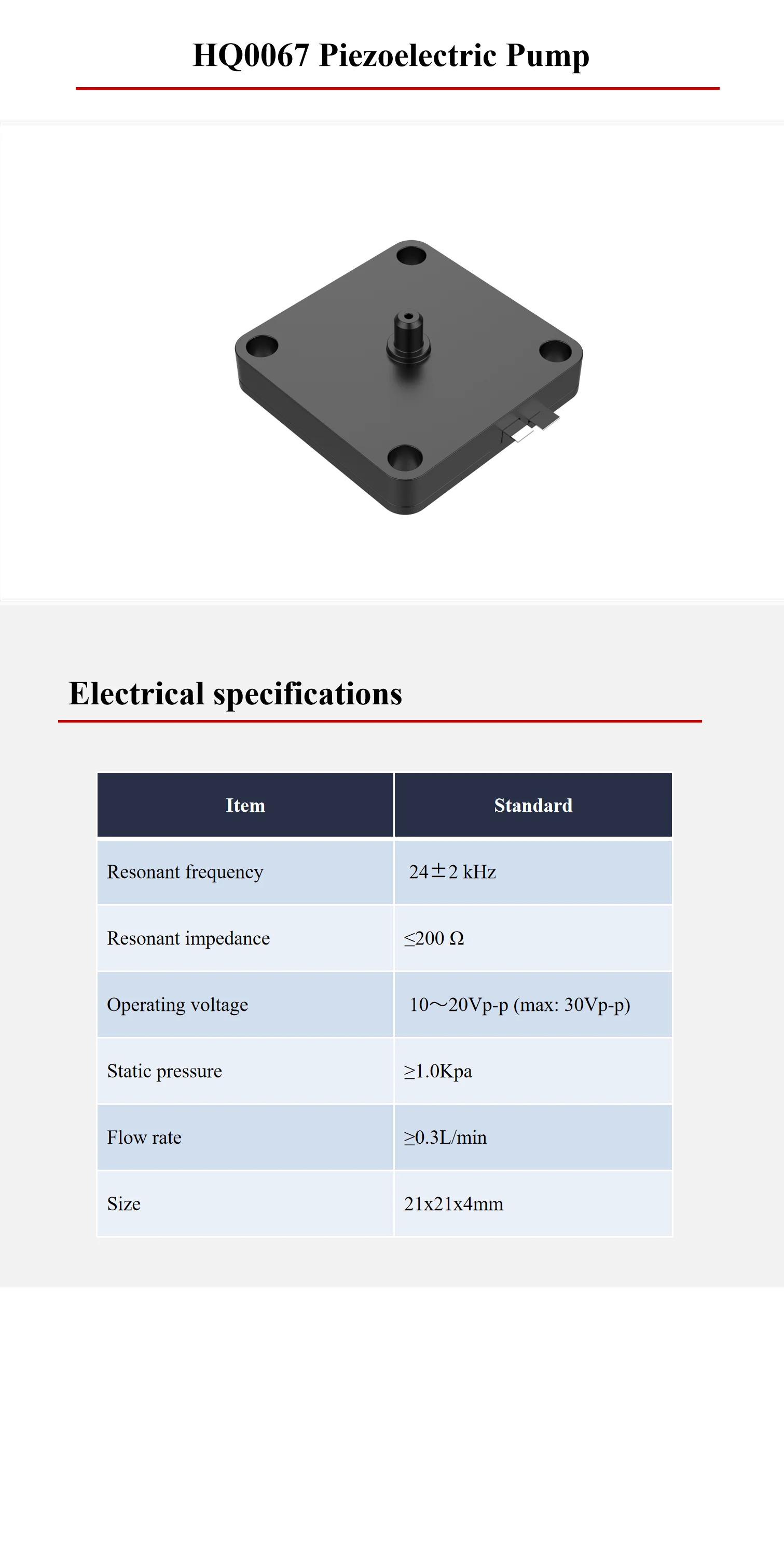 24khz Piezo Ceramic Pump - Efficient & Reliable Performance