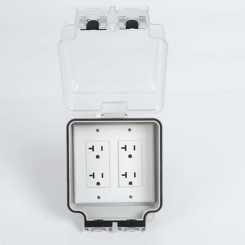 2 Gang Weatherproof 220v USA Safety GFCI Outlet 20 Amp Cover with ...