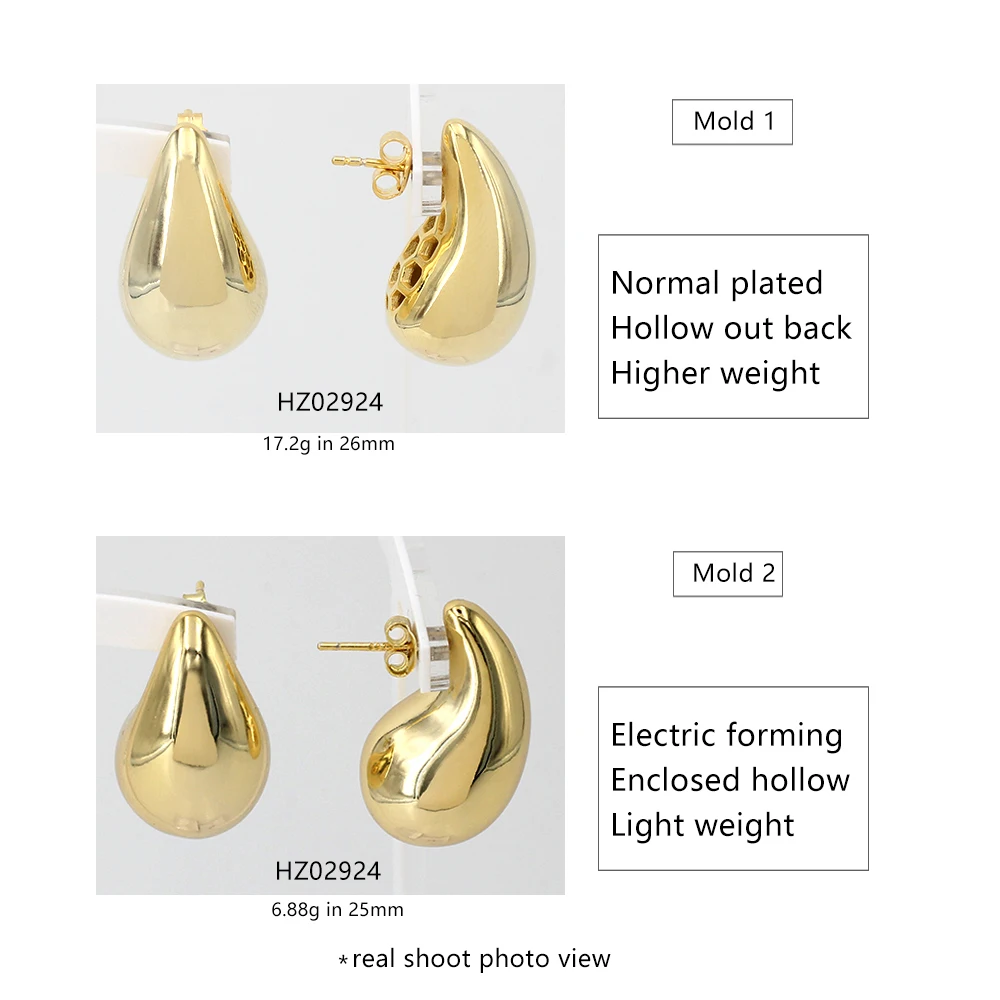 Electroformed 925 Sterling Silver Earrings with Gold Plating