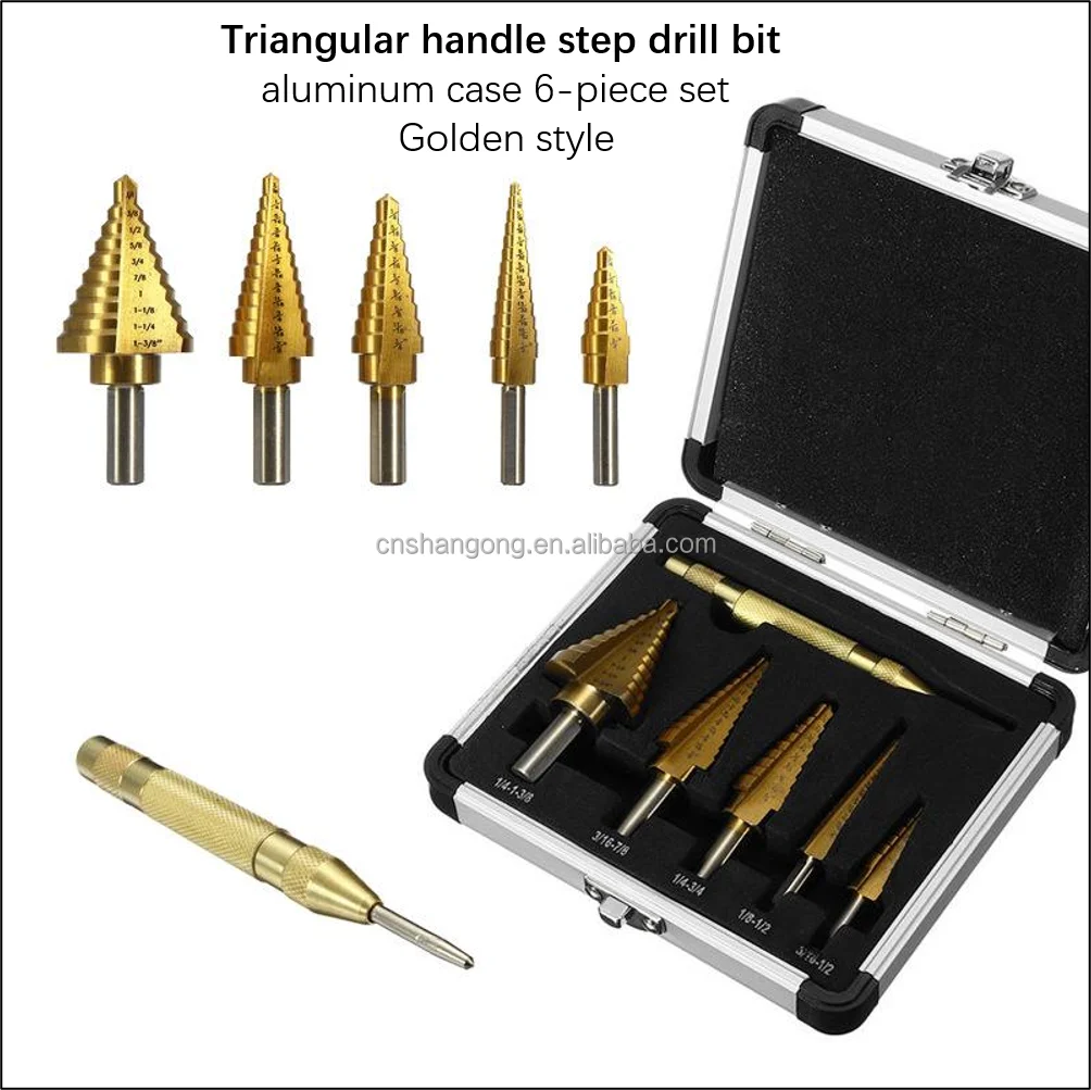 Imperial Unit Hss Titanium Plated Triangle Shank Straight Flute Step ...