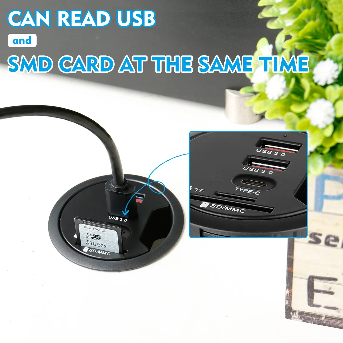 Jmax Usb Hub Table With 3 Usb 3.0 Type C Port And Sd Tf Card Reader ...