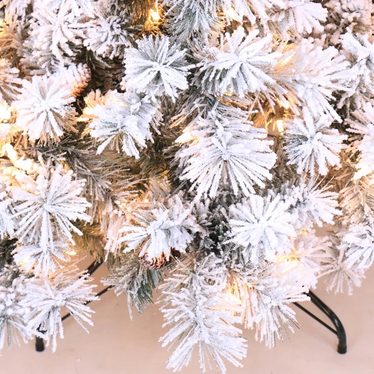 Pre-lit Led Classic Flocked Christmas Tree With Snow Effect - Buy Pre ...
