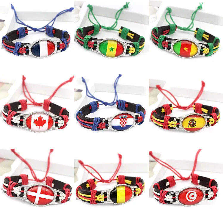 Multi Countries Snap Button National Flag Bracelets Country Flag ...