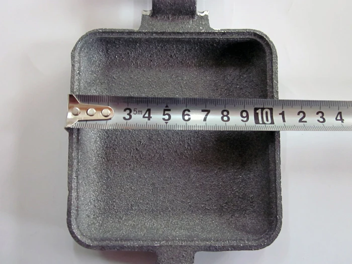 Cast Iron Jaffle Iron Sandwich Waffle Pie Maker with Long Wood Handle ...