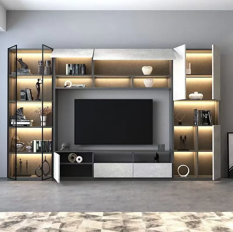 Customized Chinese Home Wooden Modern TV Unit Cabinet